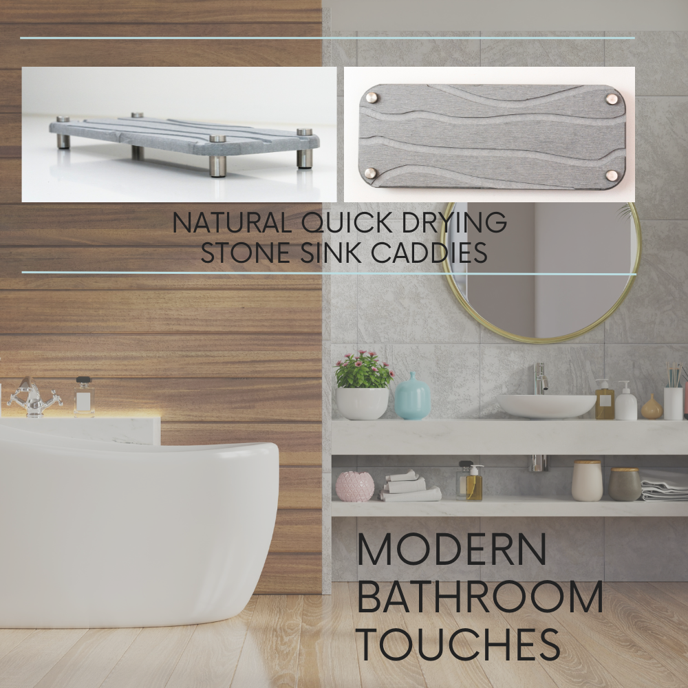Stone Sink Trays - Grey wave – Ecoluxe Homewares